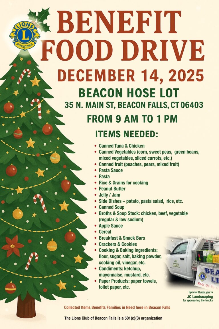 Lions Benefit Food Drive – Lions Club of Beacon Falls
